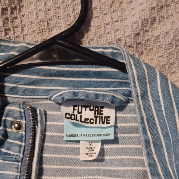 Future Collective | Jackets & Coats | Future Collective Blue Striped ...